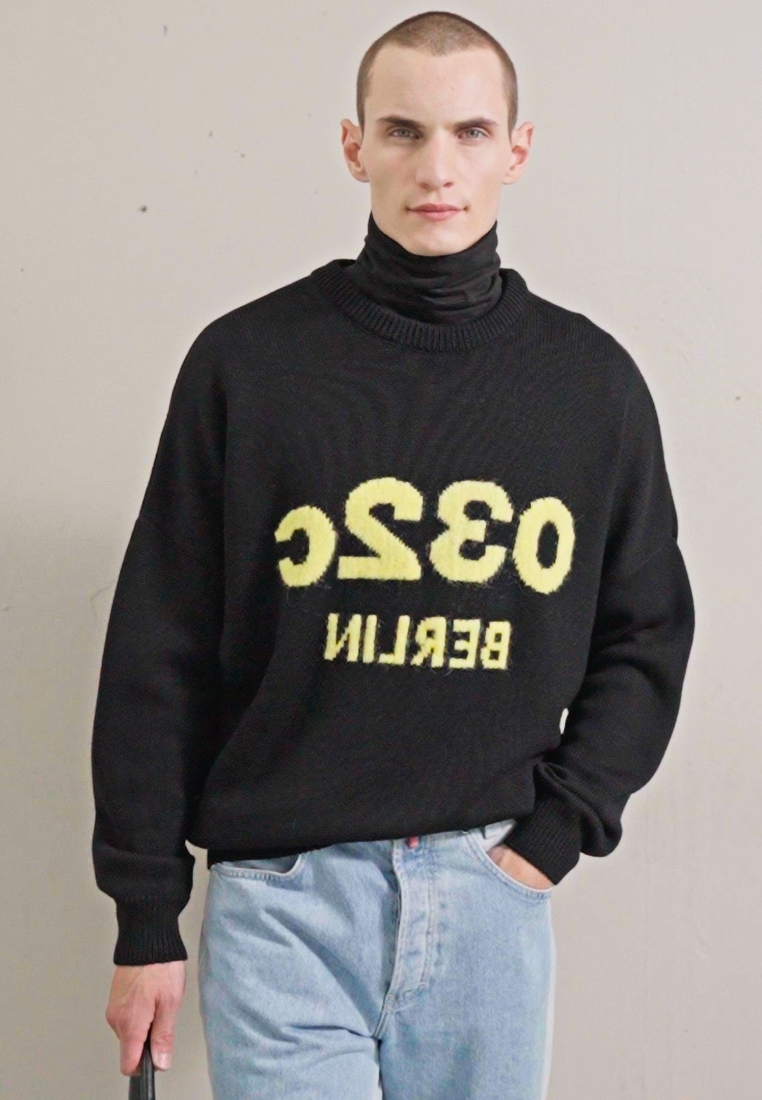 032c FUZZY SELFIE UNISEX - Jersey de punto - black/negro - Zalando.es