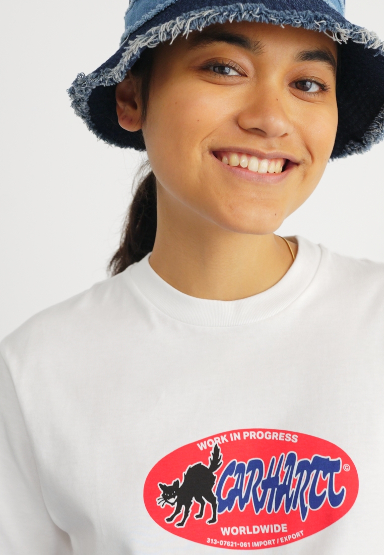 Carhartt WIP CAT STICKER - Print T-shirt - white - Zalando.co.uk