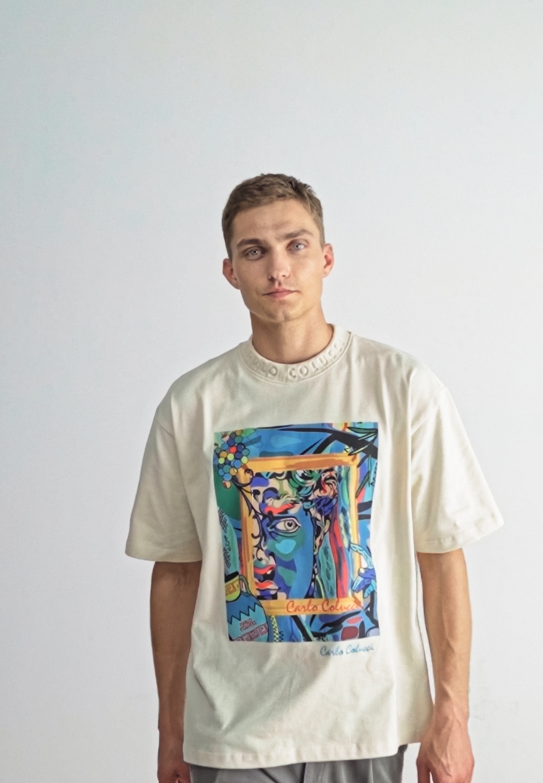 Carlo Colucci UNISEX - T-Shirt print - offwhite - Zalando.de