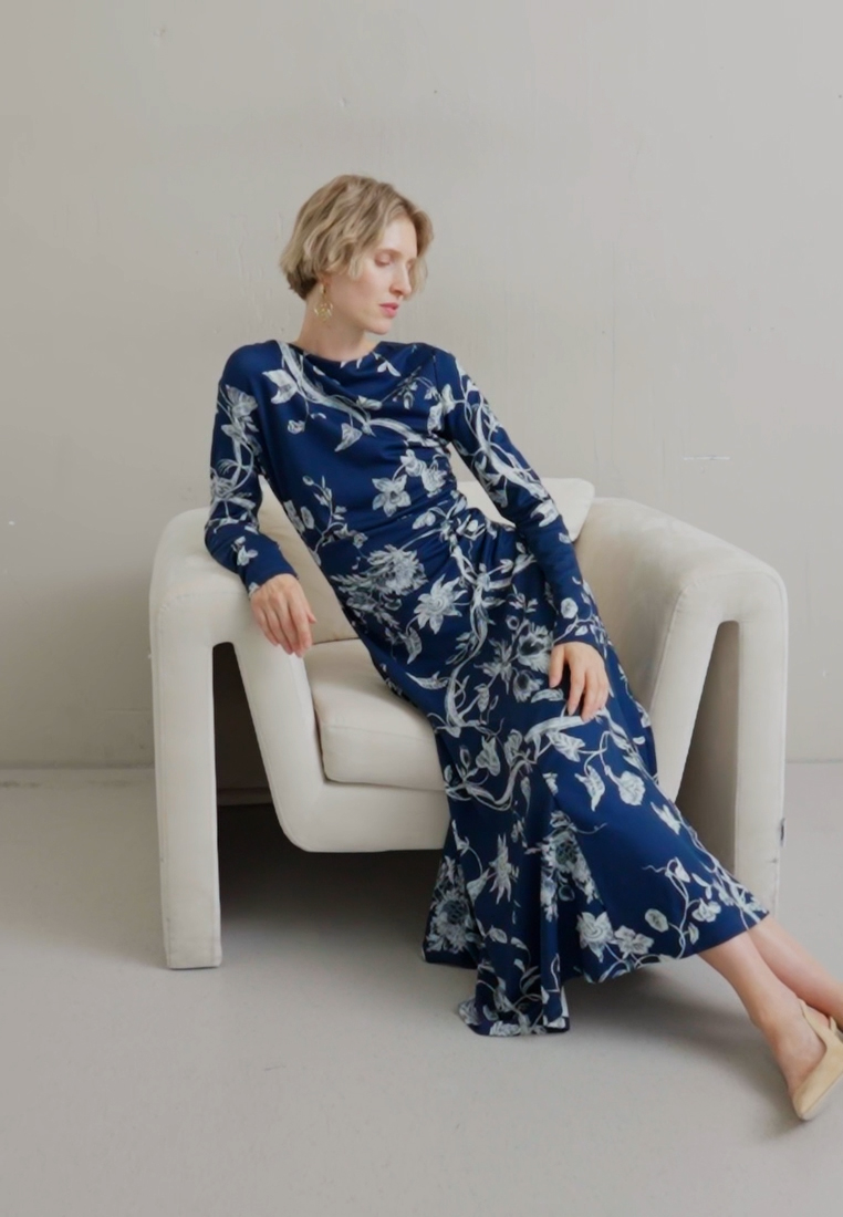 Erdem DRESS DRAWSTRING - Cocktailkleid/festliches Kleid - vine indigo ...