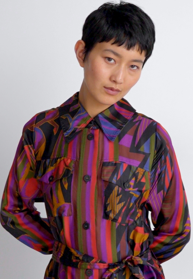 Farm Rio MIXED WILD HORSES CHEMISE - Blousejurk - black/meerkleurig ...