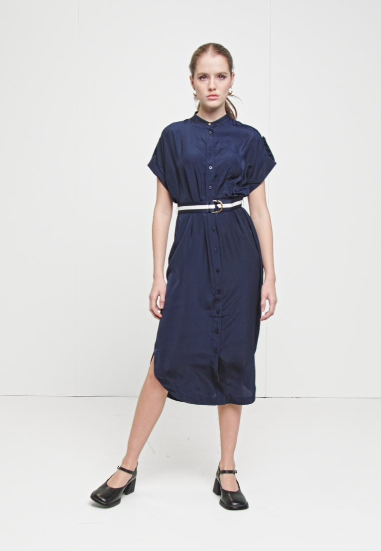 Lauren Ralph Lauren Petite TYCENDA SHORT SLEEVE DAY DRESS - Skjortklänning - refined navy ...