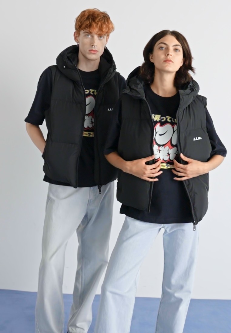 LOW LIGHTS STUDIOS® PUFFER VEST UNISEX - Waistcoat - black - Zalando.de