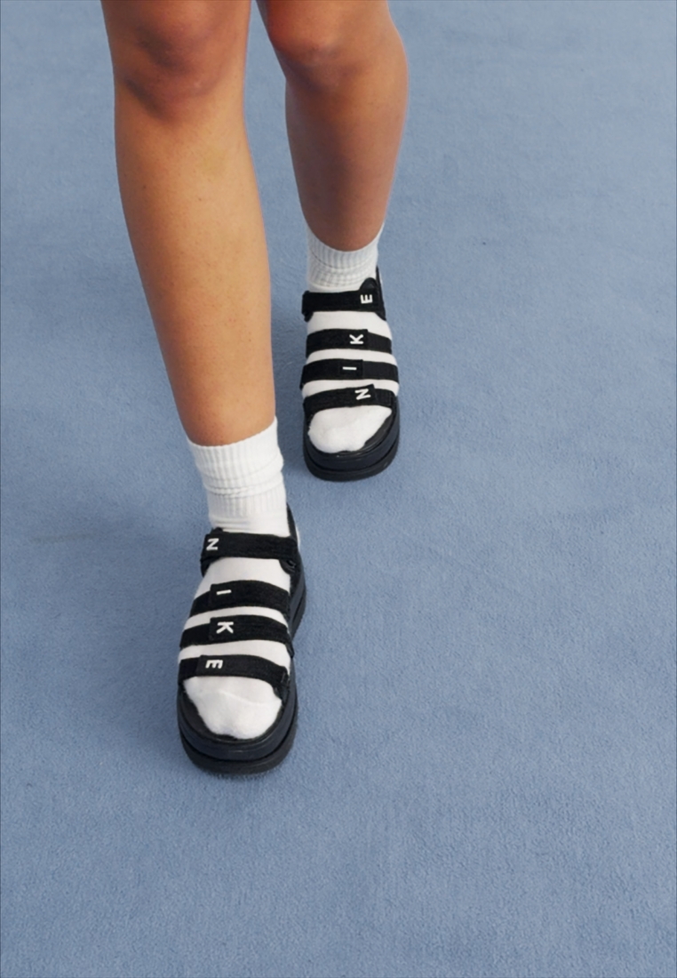 Nike Sportswear ICON CLASSIC - Platform sandals - black/white/black ...