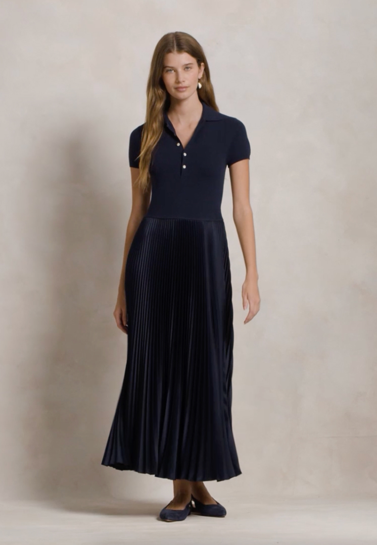 Polo Ralph Lauren POLO SWEATER BODICE DRESS - Maxi dress - hunter navy/dark blue - Zalando.co.uk