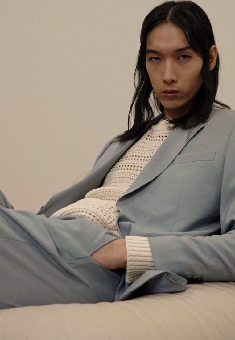 sandro FORMAL STORM - Suit jacket - orage/light blue - Zalando.de