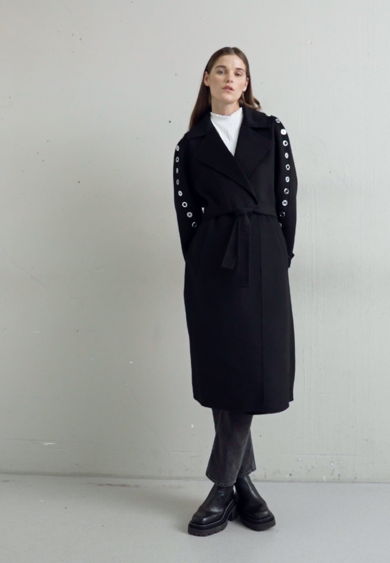 sandro OVERSIZE WITH EYELETS - Trenchcoat - noir/black - Zalando