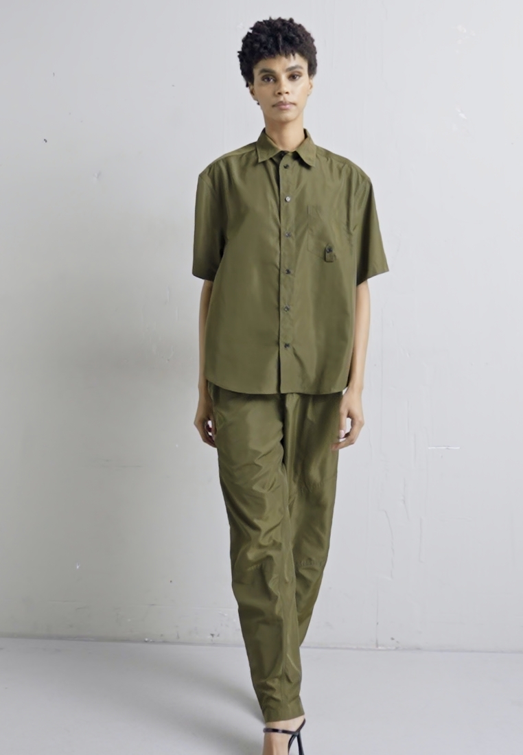 Wood Wood YUKO TECH - Hemdbluse - pitch dark/khaki - Zalando.de