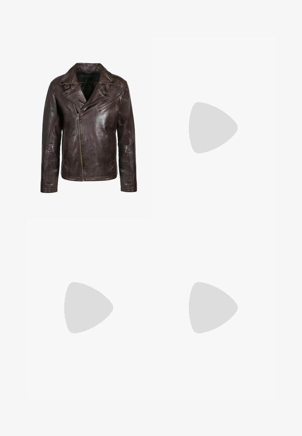 Freaky Nation Leren jas - whisky barrel/donkerbruin - Zalando.nl